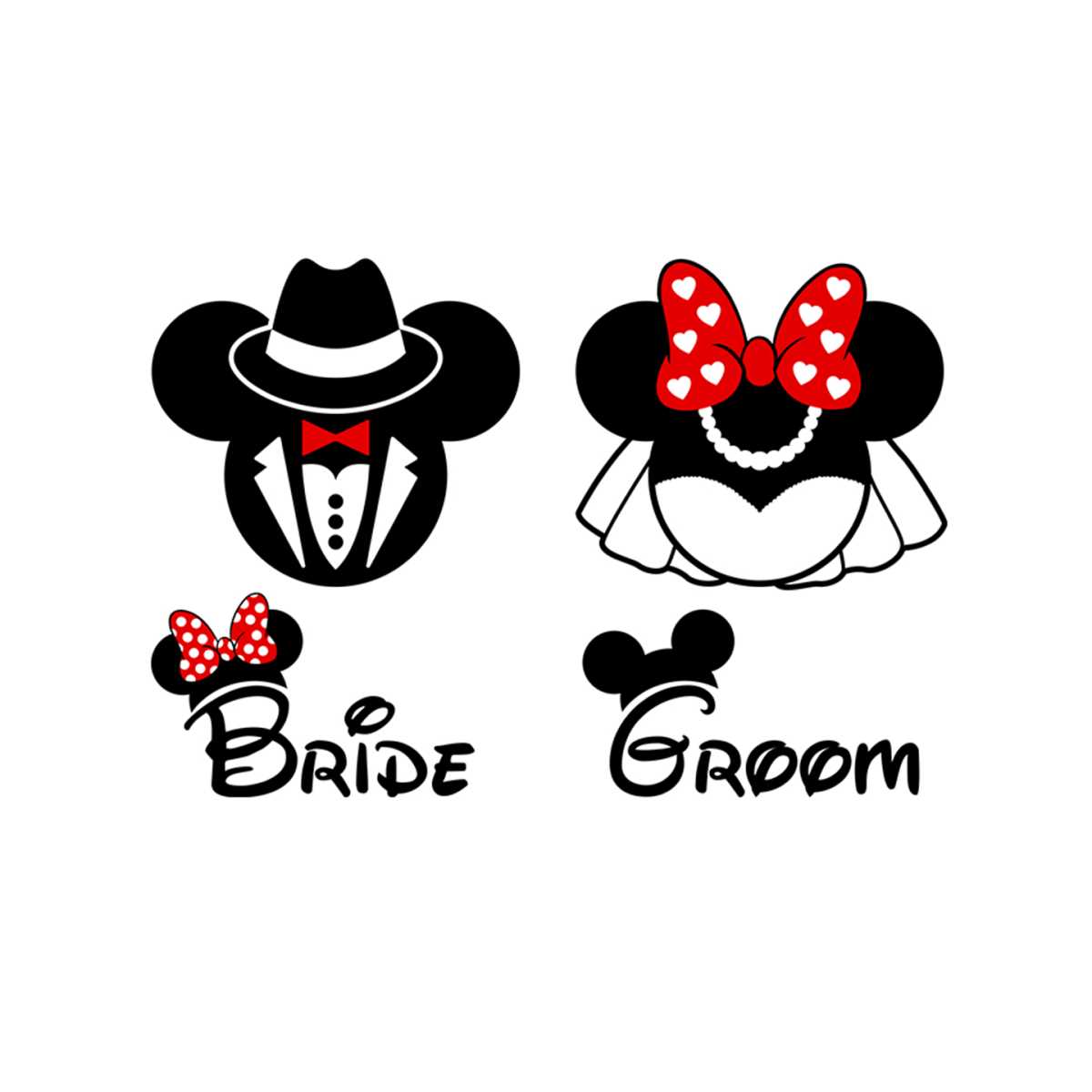 Bride Groom Mickey Minnie Svg, Disney Svg, Bride Groom Svg, | Inspire ...