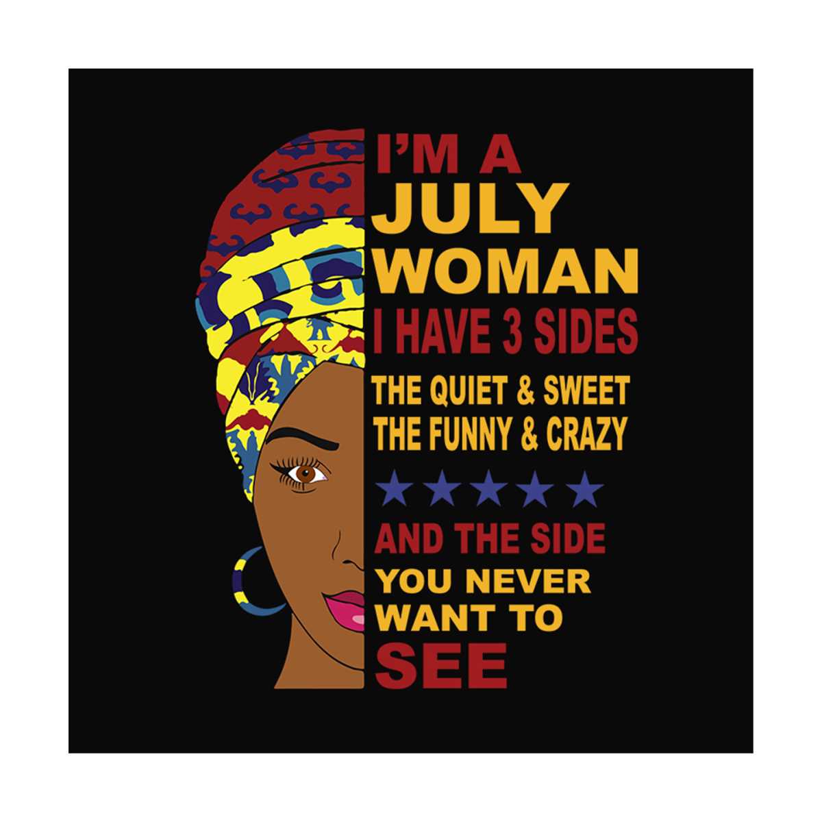 Birthday Im A July Woman I Have Three Sides Svg | Inspire Uplift