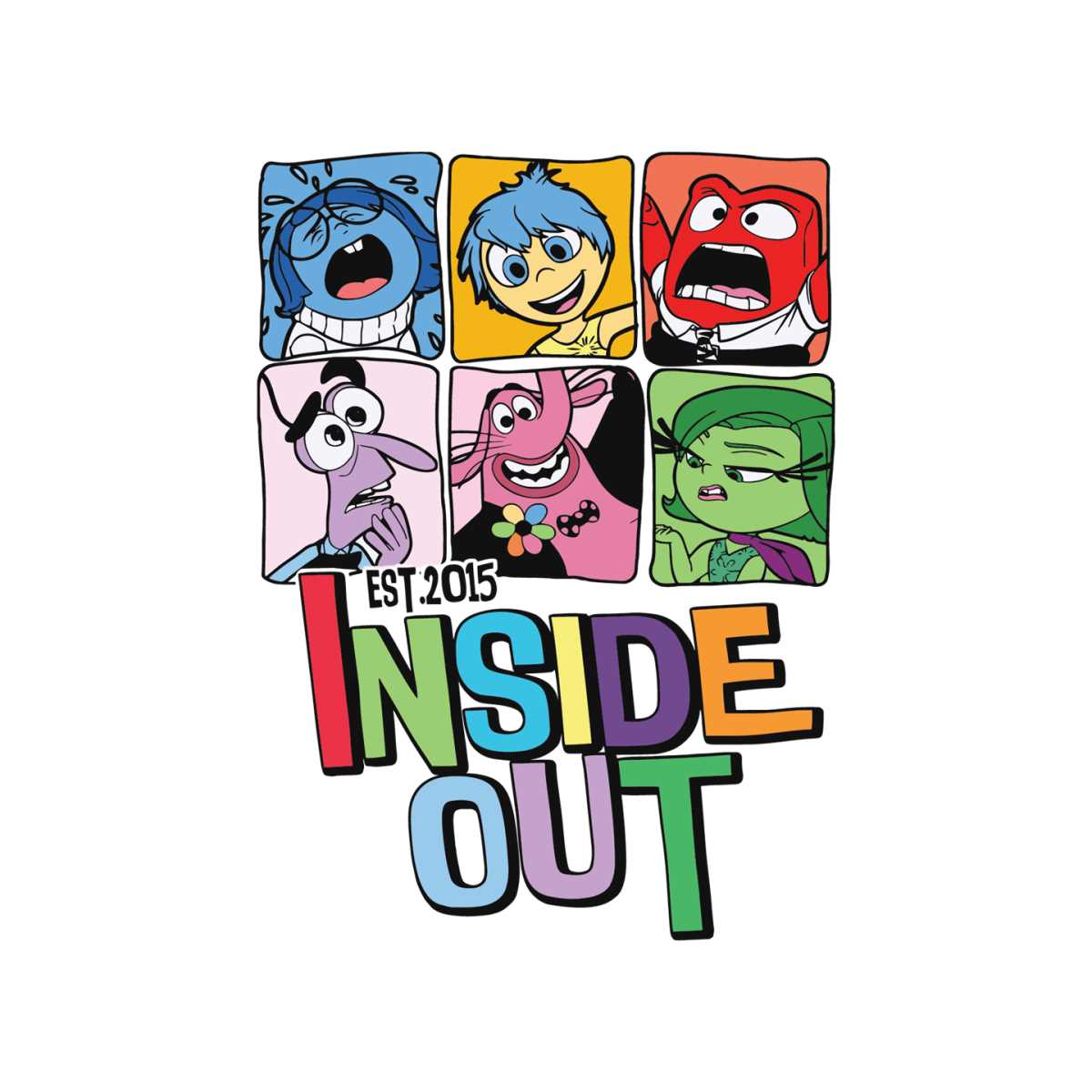 Disney Pixar Inside Out Characters Est 2015 SVG | Inspire Uplift