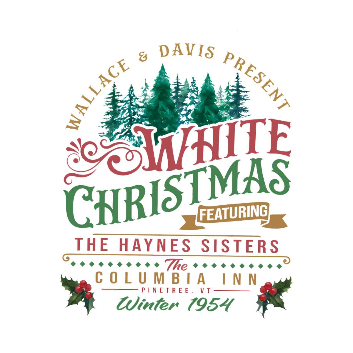 Vintage White Christmas Movie The Haynes Sisters PNG | Inspire Uplift