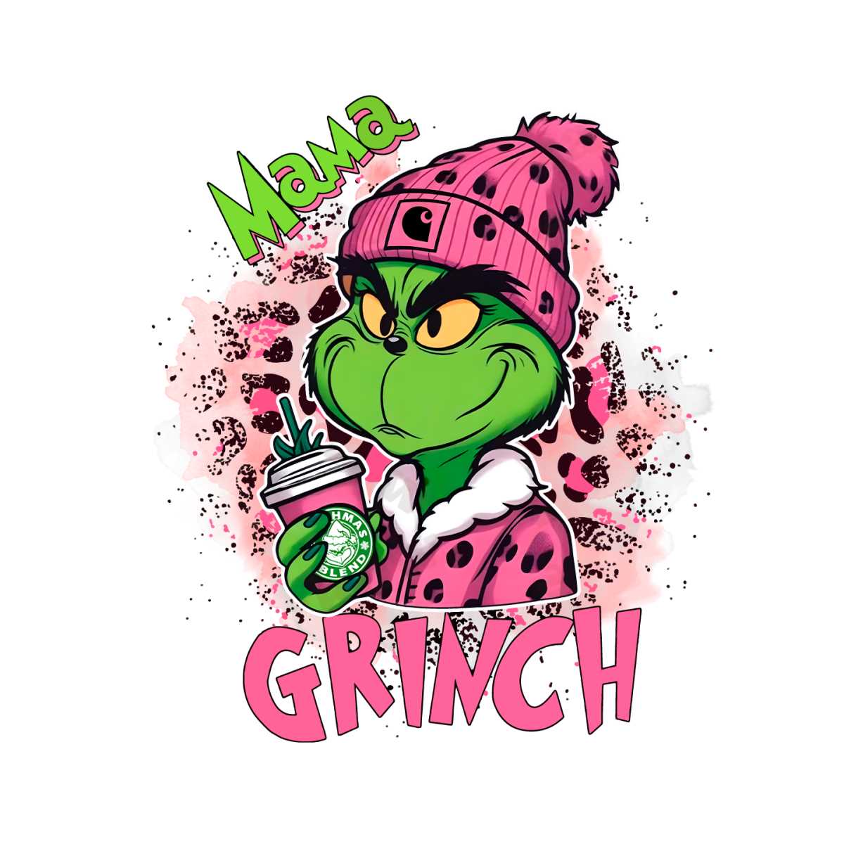 Pink Leopard Mama Grinch PNG | Inspire Uplift