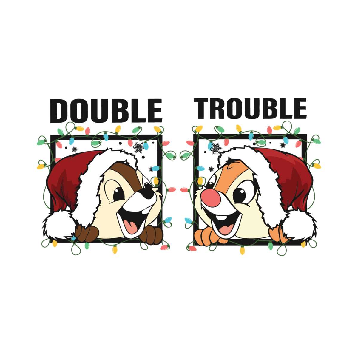 Couples Chip n Dale Double Trouble Christmas Light SVG File - Inspire ...