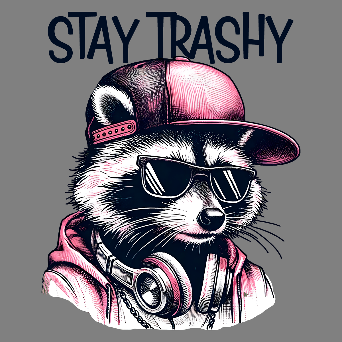 Stay Trashy Funny Meme Raccoon Opossum PNG | Inspire Uplift