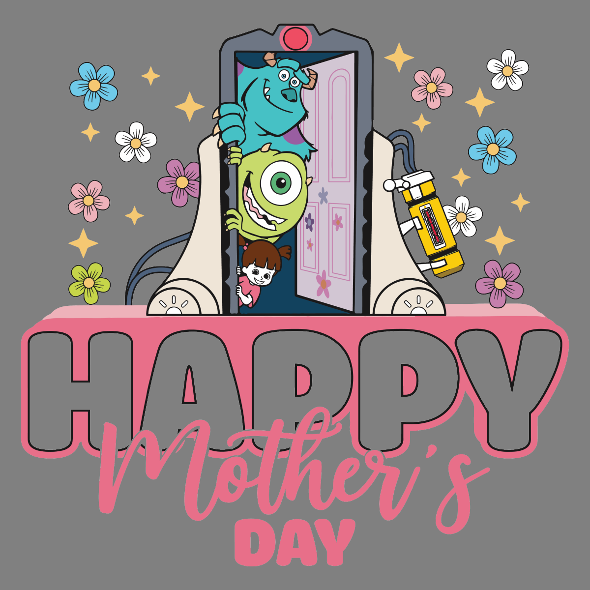 Happy Mothers Day Monster Mom SVG Digital Download Files | Inspire Uplift