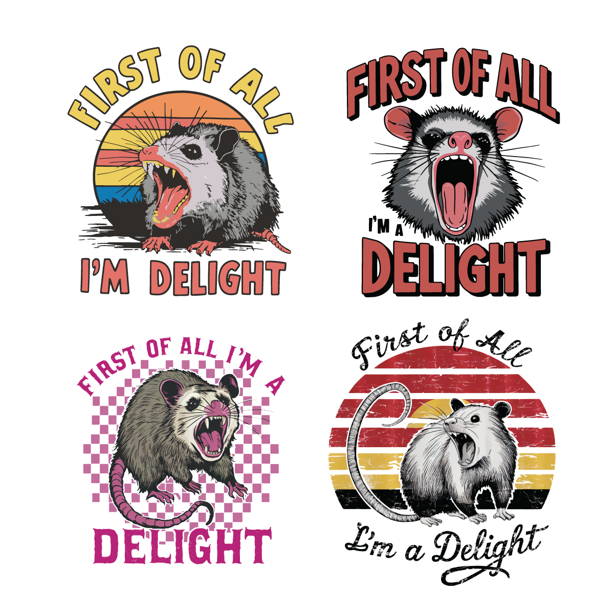 First Of All Im A Delight Possum Meme SVG PNG Bundle | Inspire Uplift