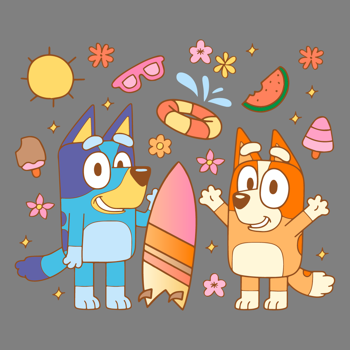 Bluey Summer Surfboard Vacation Vibe SVG | Inspire Uplift