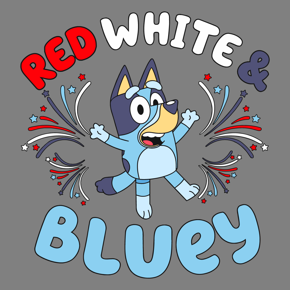 Red White And Bluey 4th Of July Fireworks SVG | Inspire Uplift