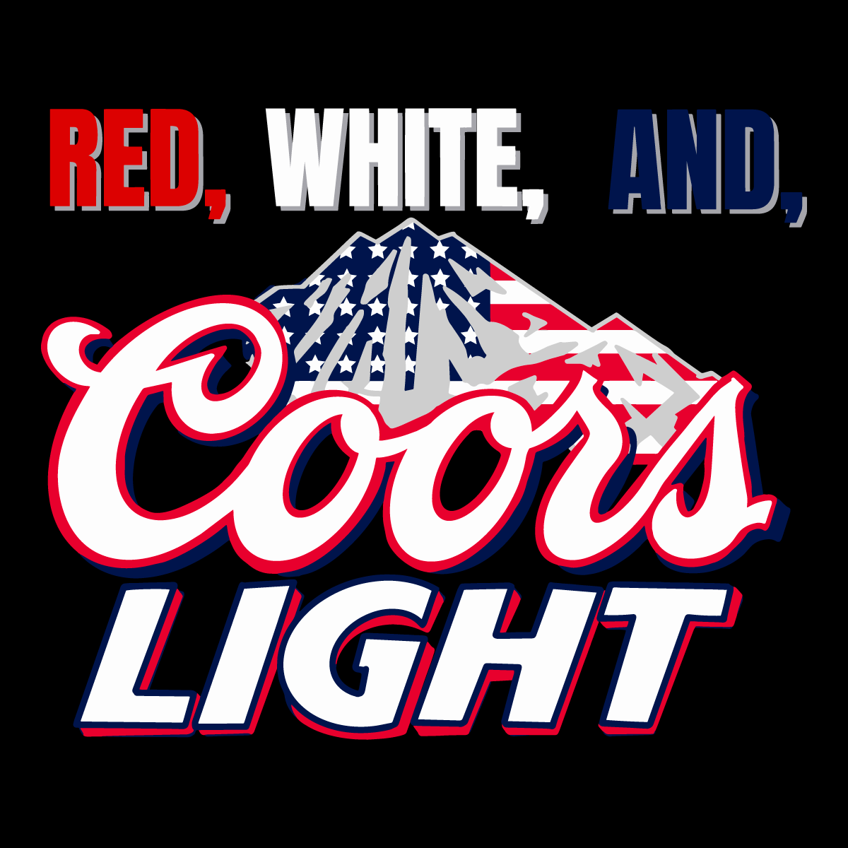 Red White And Coors Light US Mountain SVG | Inspire Uplift