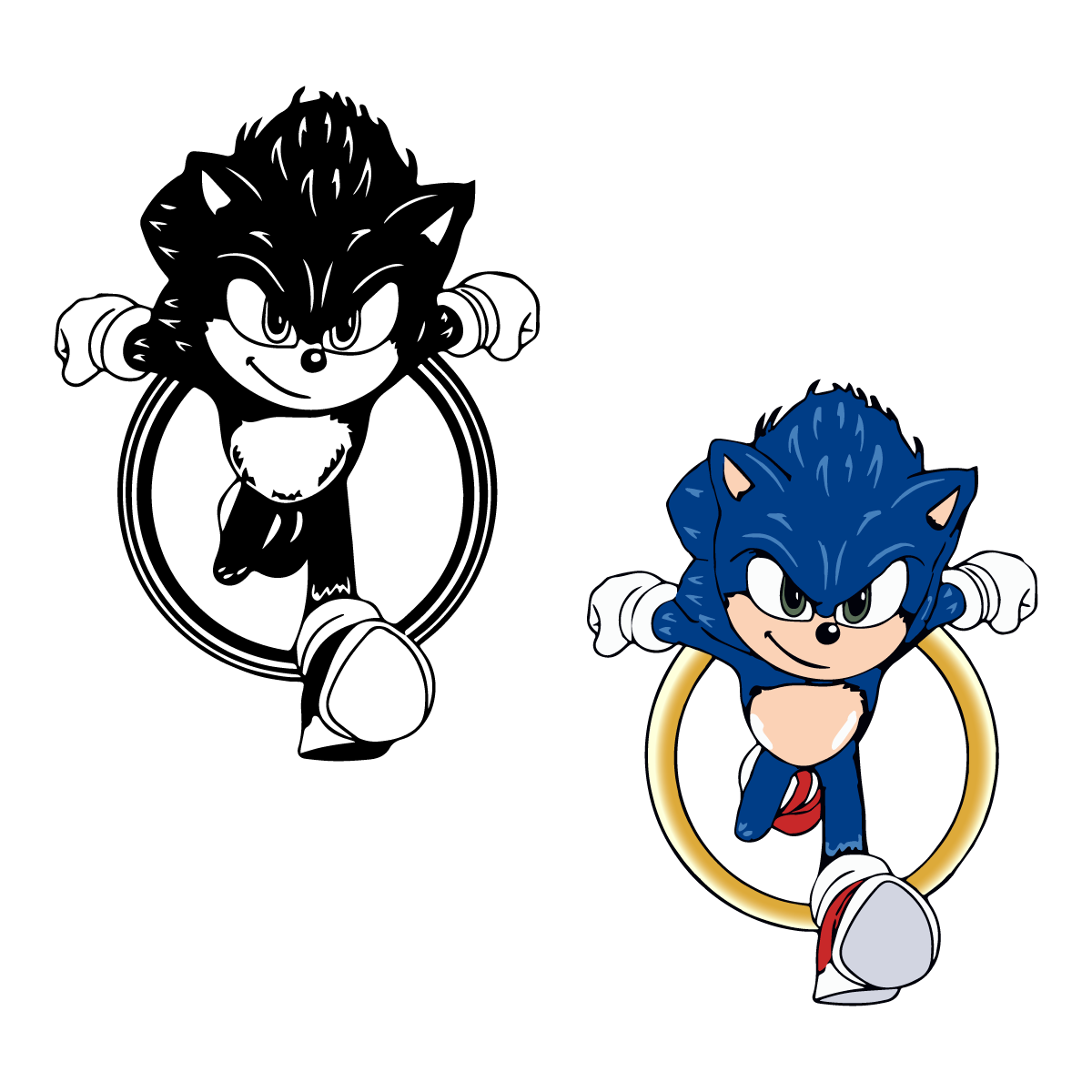 Sonic Runners Sonic Cartoon Character SVG | Inspire Uplift