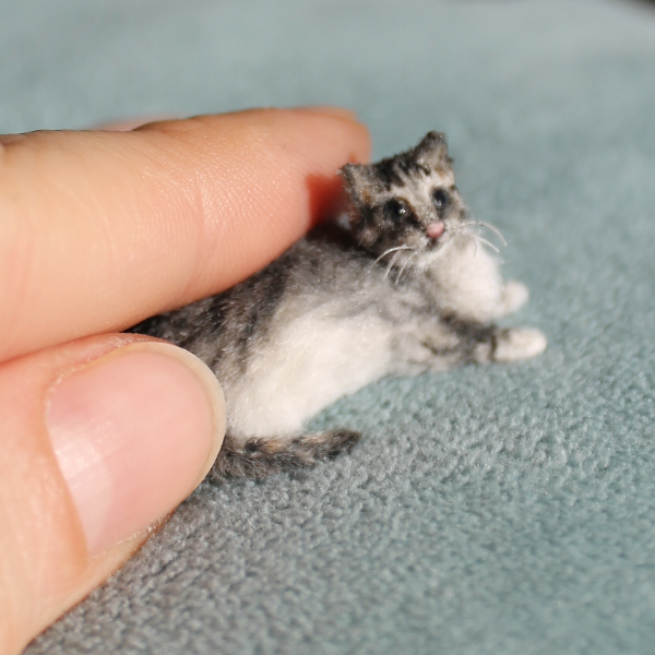 Miniature Realistic cat To Order about 1 inch | Inspire Uplift