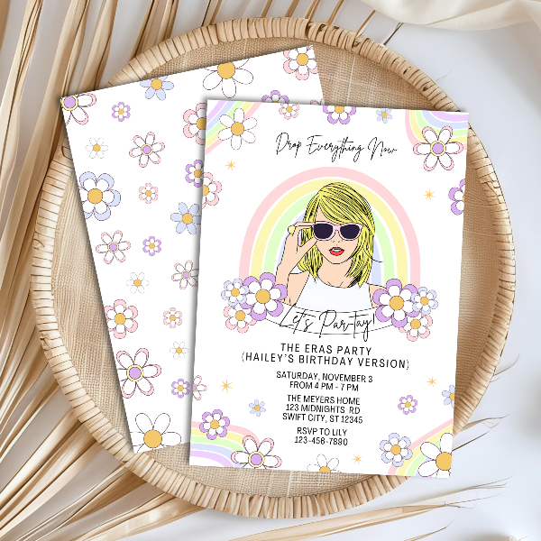 Taylor Swift Birthday Party Invitation | Inspire Uplift
