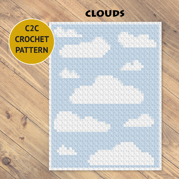 Clouds c2c Crochet Blanket Pattern | PDF | Digital | Inspire Uplift