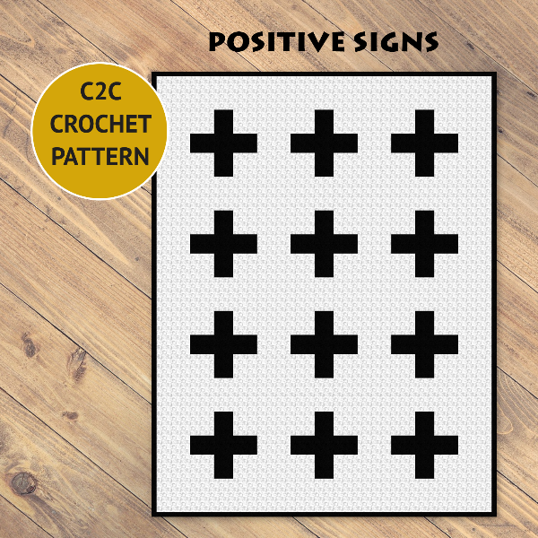 Positive Signs c2c Crochet Blanket Pattern | PDF | Digital | Inspire Uplift