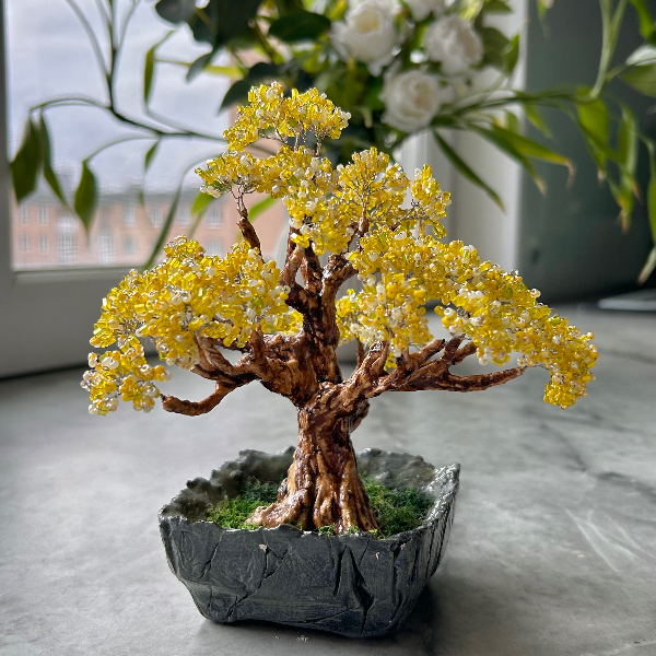 Miniature tree of life handmade yellow | Inspire Uplift