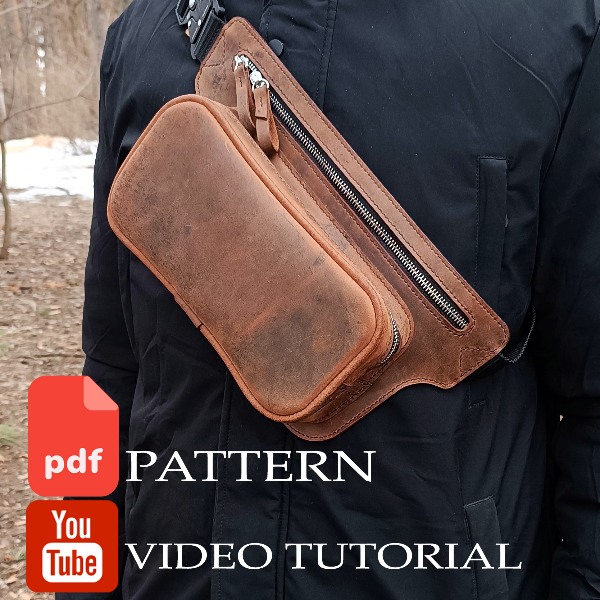 PDF Pattern for men's leather chest bag - pattern for men's | Inspire ...