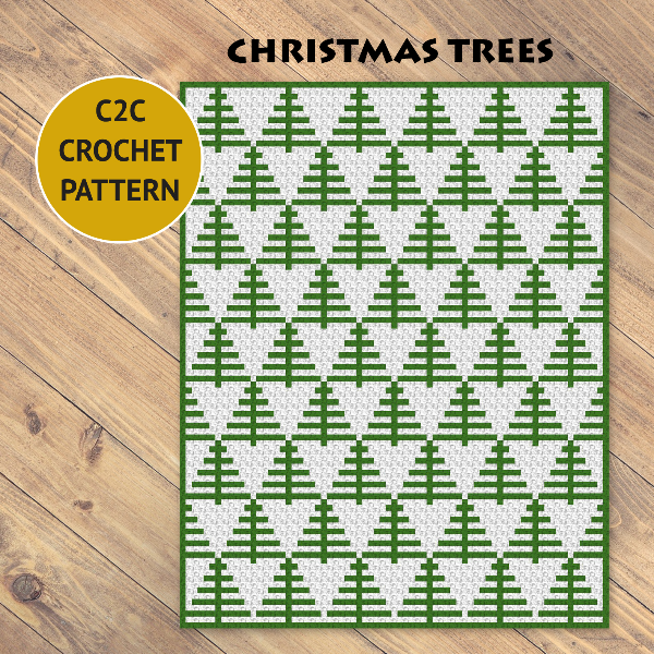 Christmas Trees c2c Crochet Blanket Pattern | PDF | Digital - Inspire ...