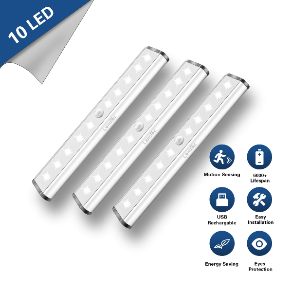 LEPOTEC Wireless Rechargeable Motion Sensor Cabinet Lights | Inspire Uplift