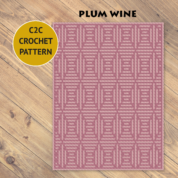Plum Wine c2c Crochet Blanket Pattern | PDF | Digital | Inspire Uplift