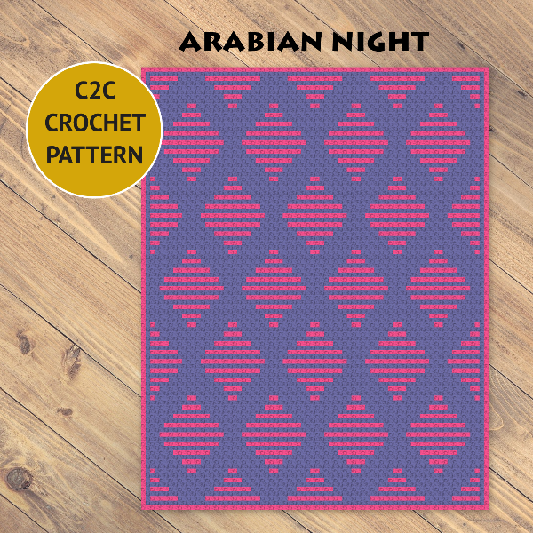 Crochet Pattern Arabian Night c2c Crochet Blanket Graph | PD | Inspire ...