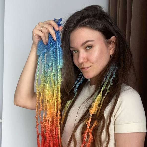 Clips braids dreads rainbow hair full set | Inspire Uplift