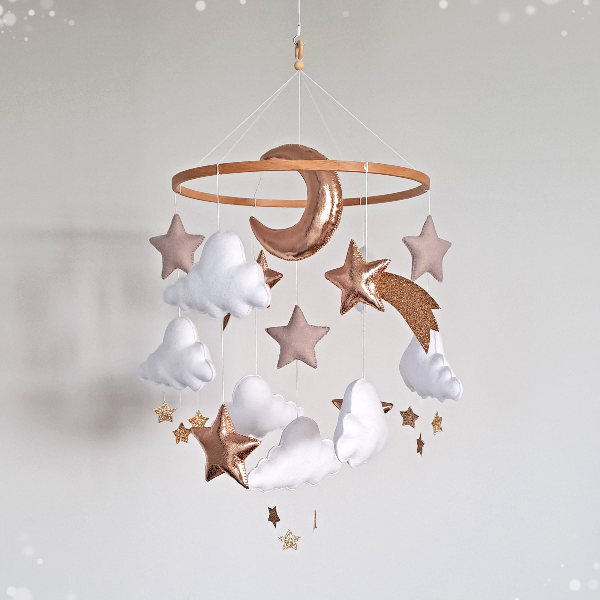 Baby mobile Moon and stars, Girl mobile, Baby crib mobile mo | Inspire ...