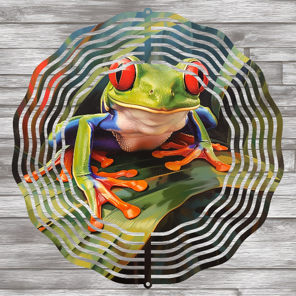 Green Frog Wind Spinner Design, Tropical Leaves Garden Spinn | Inspire ...