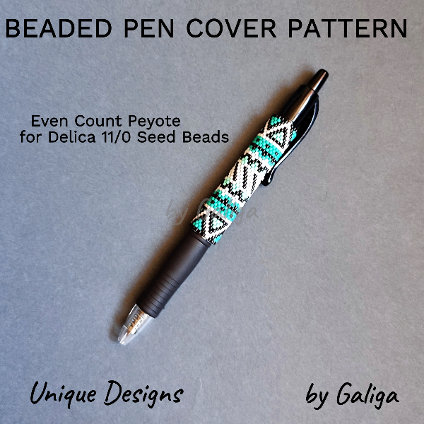 Turquoise Pen Cover Pattern For Beading Ethnic Style Design | Inspire ...