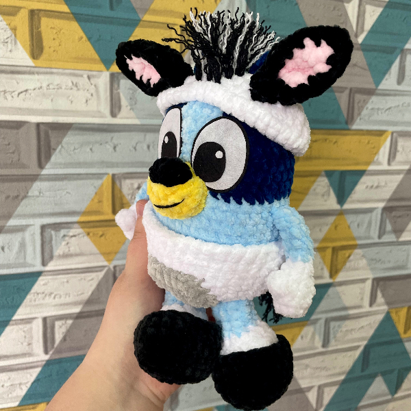Handmade toy muffin, bluey, bingo, and socks in a zebra cost | Inspire ...