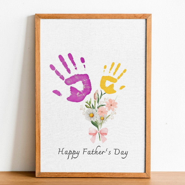 Fathers Day Keepsake, Gift for Dad, Flower Handprint Printab | Inspire ...
