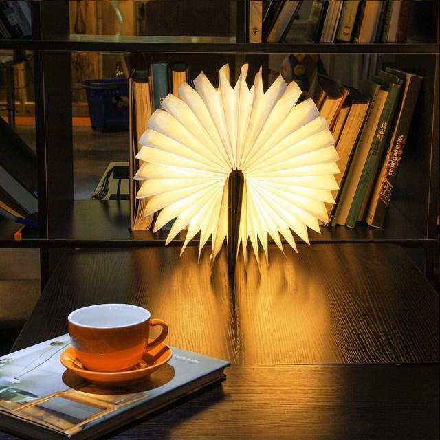 Rechargeable Light Up Folding Wood Book Lamp | Inspire Uplift