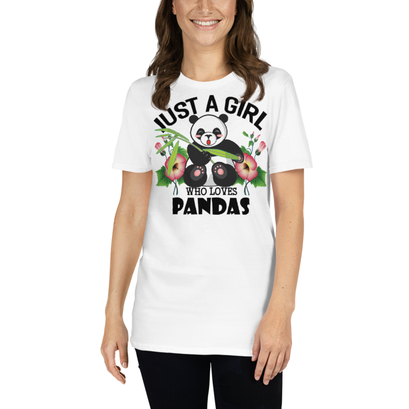 Just Girl Who Loves Pandas - Cute Kawaii Panda Lover Short-Sleeve ...