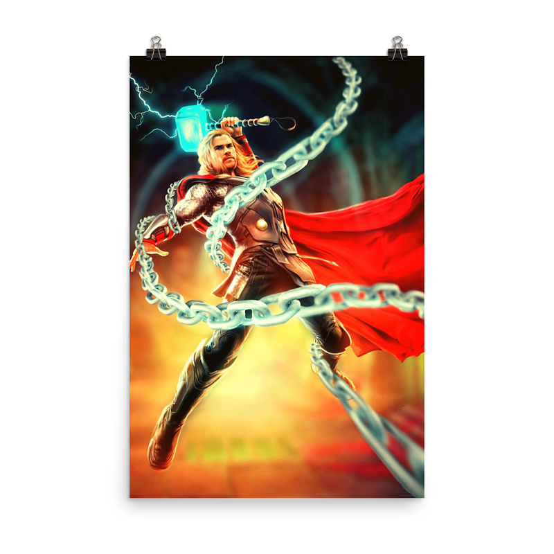 Thor Poster, Superhero Print, Marvel Disney Avengers Art | Inspire Uplift