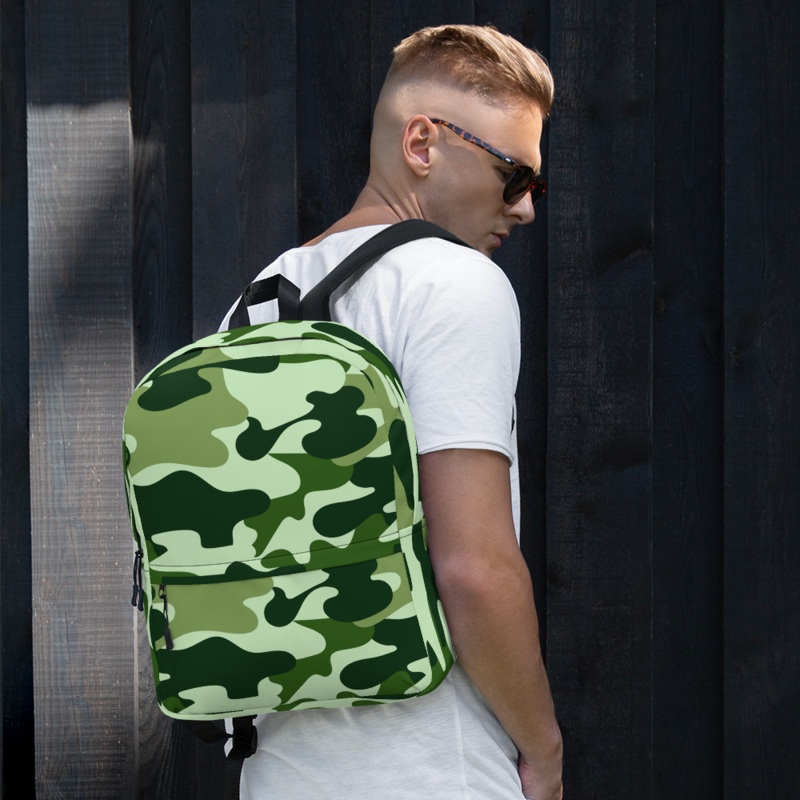 Military Green Camo Pattern Backpack | Inspire Uplift