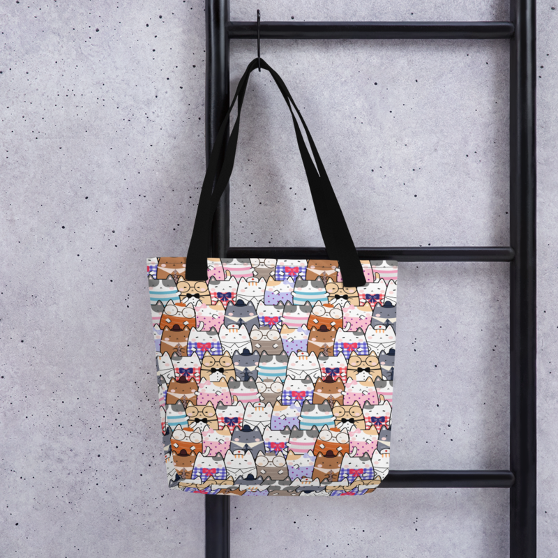 Cute Cats Kawaii Seamless Pattern Tote bag | Inspire Uplift