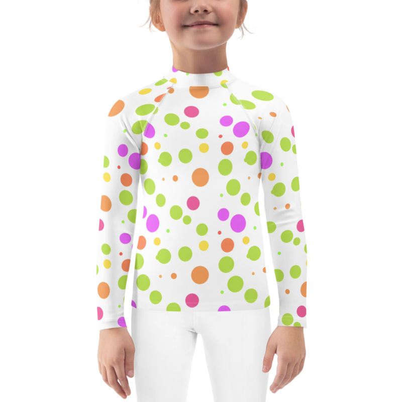 Cute Colorful Polka Dots Pattern Kids Rash Guard | Inspire Uplift