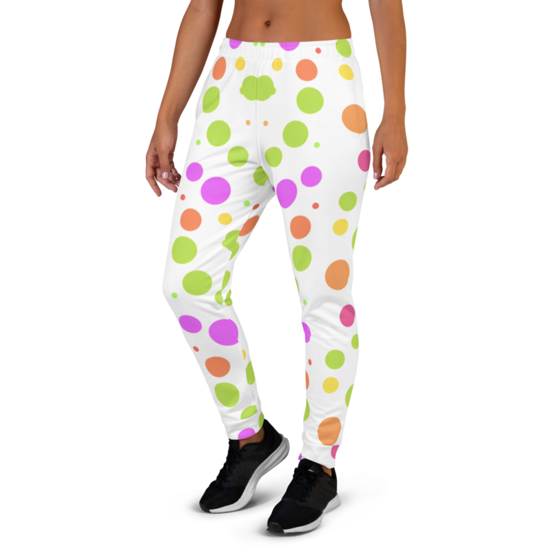 Cute Colorful Polka Dots Pattern Women's Joggers | Inspire Uplift