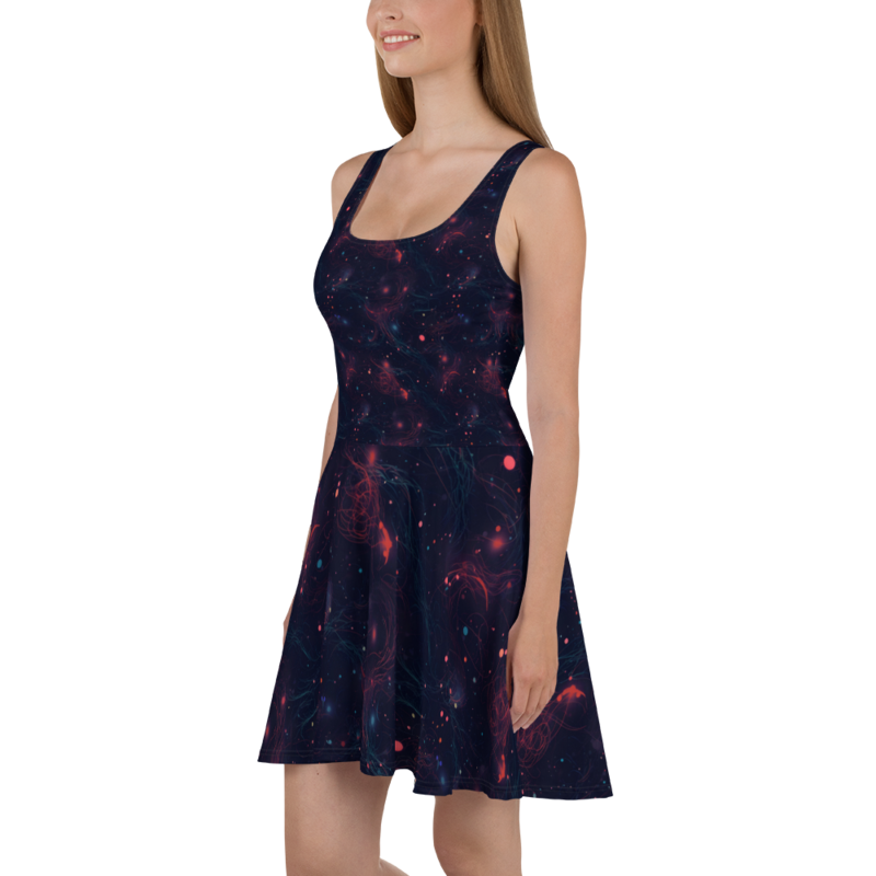Space Galaxy Stars Pattern Skater Dress | Inspire Uplift
