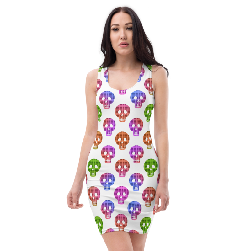 Colorful Skulls Seamless Pattern Sublimation Cut & Sew Dress | Inspire ...