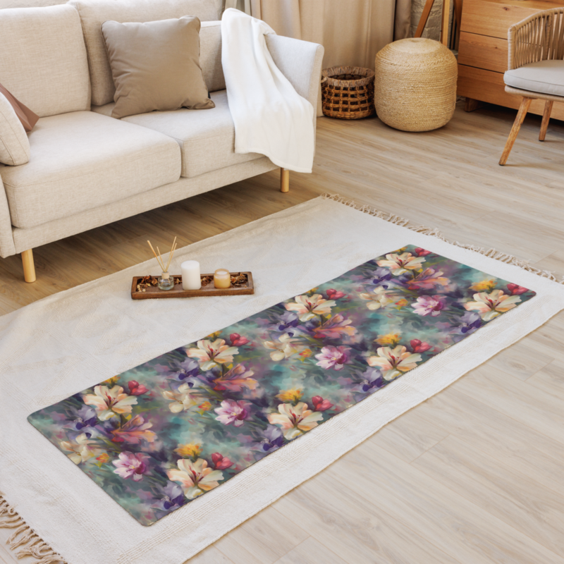 Beautiful Romantic Flowers Chic Floral Pattern Yoga mat | Inspire Uplift