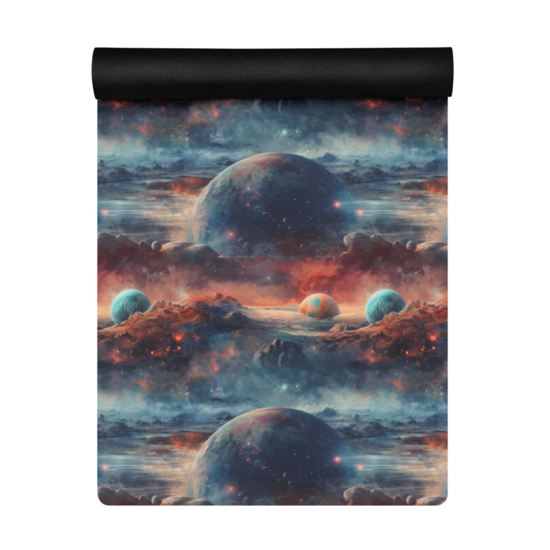 Planets Outer Space Galaxy Watercolor Pattern Yoga mat | Inspire Uplift