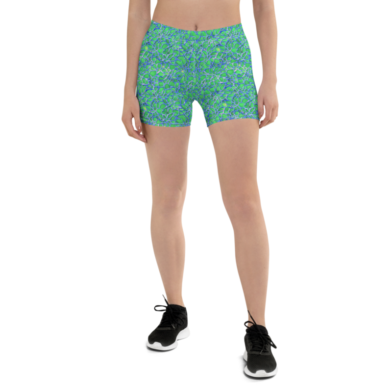 Green and Blue Modern Mozaic Shorts | Inspire Uplift