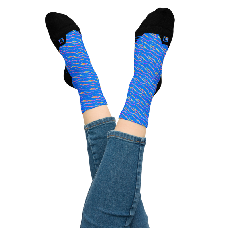 Blue Modern Chic Pattern Ankle socks | Inspire Uplift