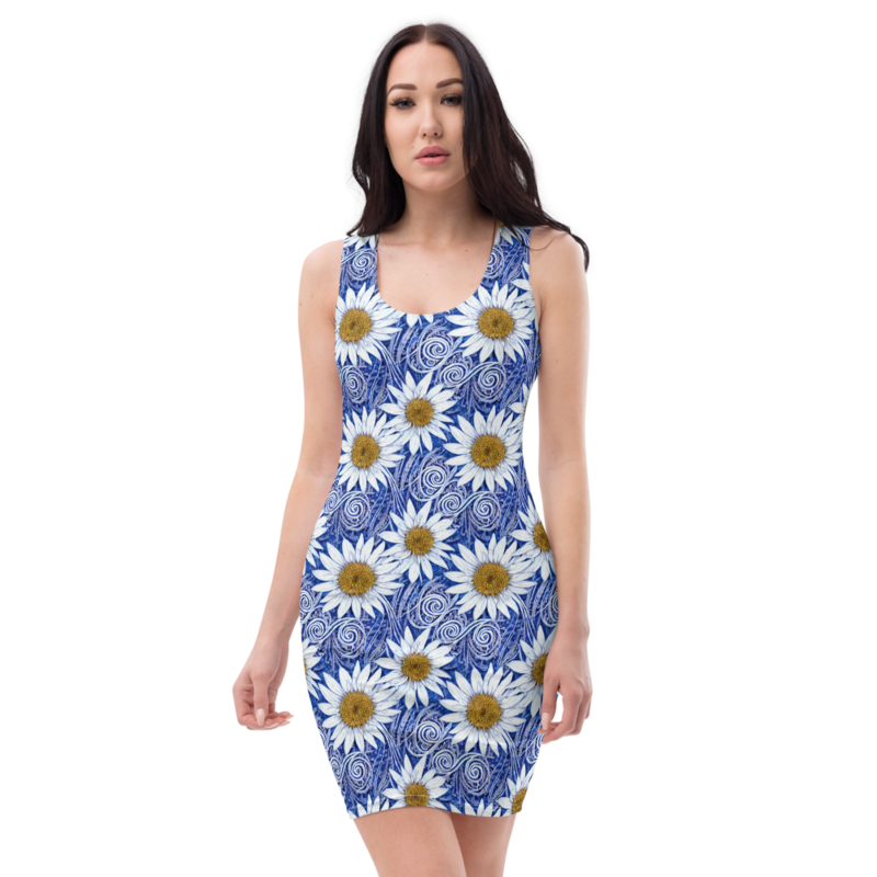 Daisy Flowers Floral Pattern Sublimation Cut & Sew Dress | Inspire Uplift