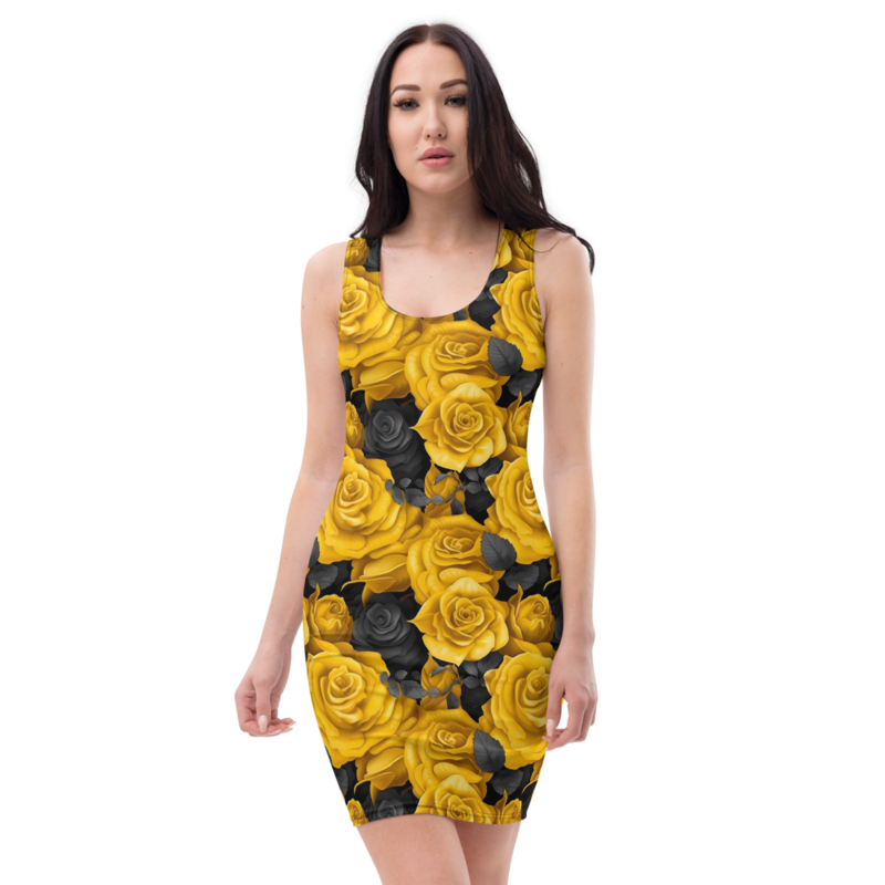 Yellow and Black Rose Flowers Seamless Pattern Sublimation C | Inspire ...